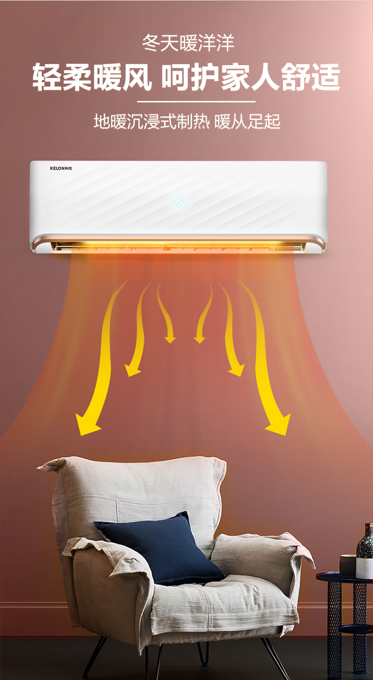 科龙(KELON)家用空调KFR-35GW/QFA1 (KELON)科龙空调1.5匹 新一级能效挂壁式 冷暖节能自清洁 变频冷暖家用空调挂机 ...