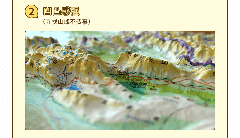 《2020中国地形图 立体地图 三维3d凹凸 中国地图 超大1.06米X0.76米 学生地理学习 地形高低起伏 一目了》中国地图出版社 著作著 ...