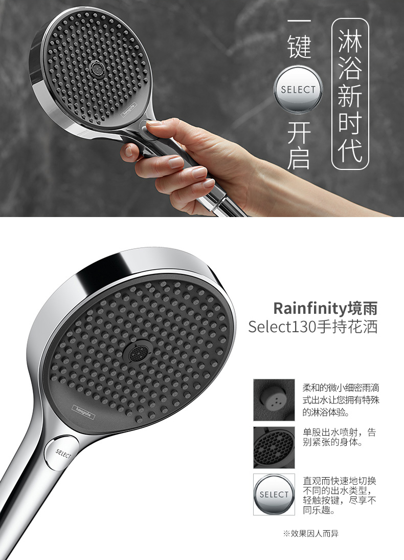 【汉斯格雅(Hansgrohe)淋浴花洒26605007+26720400+15763000+28276007】 德国汉斯格雅飞雨E360暗装 ...