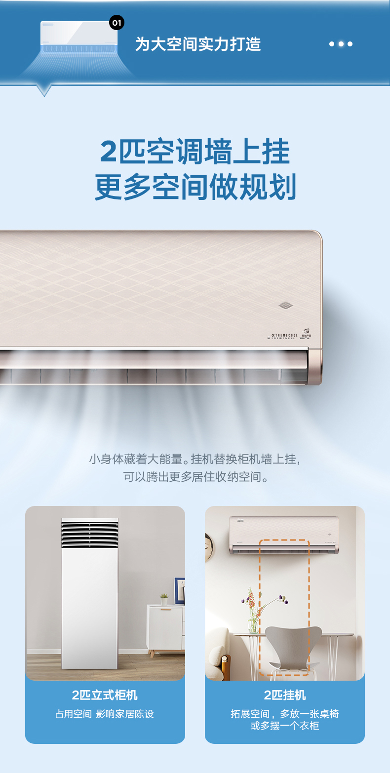 美的(Midea)家用空调KFR-50GW/N8MXA1 美的(Midea)2匹旋耀 新一级能效空调挂机 变频冷暖 客厅壁挂式智能家电KFR ...
